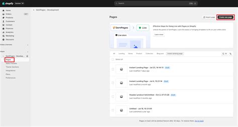 create a new page help center