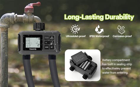 Sprinkler Timer 2 Zone Digital Water Timer For Garden Hose Faucet Programmable