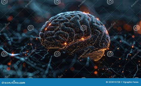 Artificial Intelligence Brain Neural Network Concept With Glowing