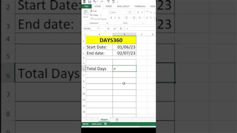 mastering the days360 formula in excel comprehensive tutorial youtube