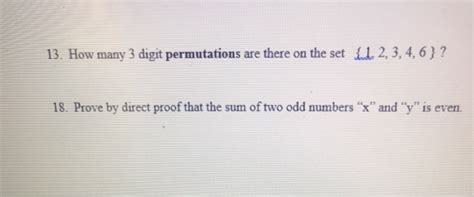 Solved 2 3 4 6 13 How Many 3 Digit Permutations Are