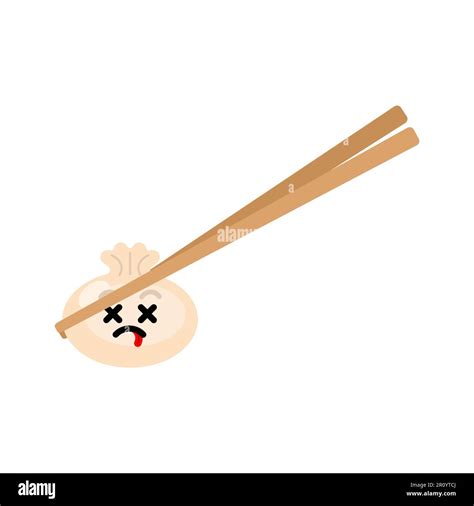 Cute Chinese Dumpling Isolated Vector Illustration Stock Vector Image And Art Alamy