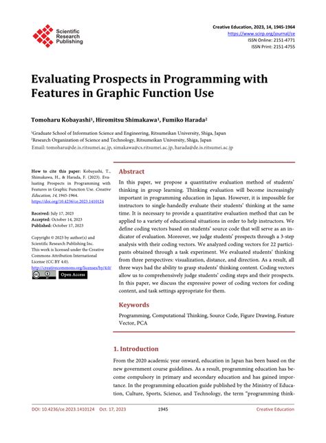 Pdf Evaluating Prospects In Programming With Features In Graphic