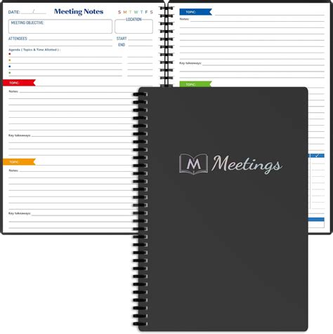 Meeting Notebook For Work With Action Items Project Planner Notebook For Note