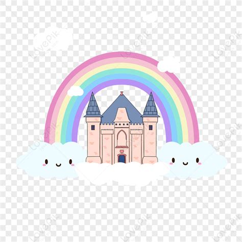 귀여운 일러스트 무지개 만화 성 성곽 색깔 아름다운 Png 일러스트 무료 다운로드 Lovepik
