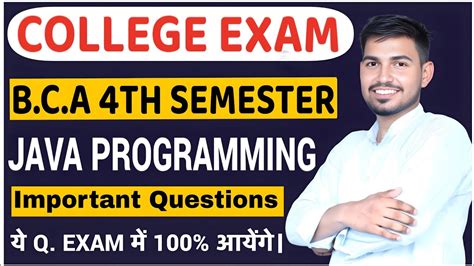 Java Programming Bca 4th Semester Important Questions Jhunjhunu