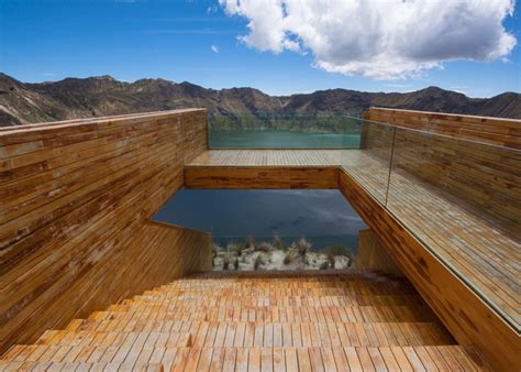 High Altitude Viewpoint Perches Over A Volcanic Crater Lake