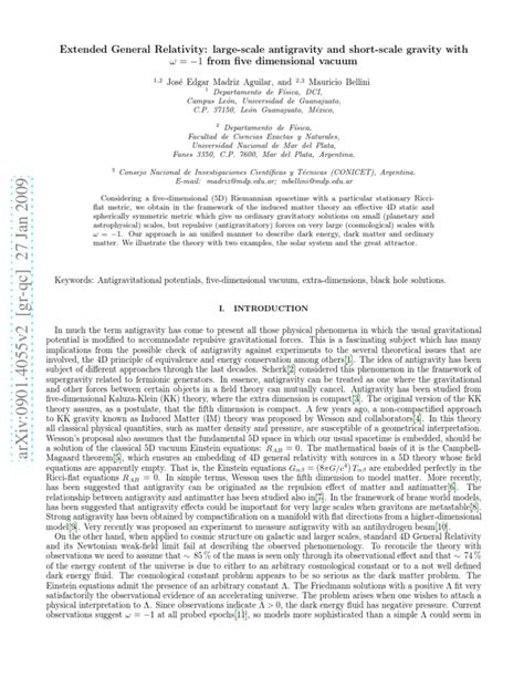 Pdf Extended General Relativity Large Scale Anti Gravity And Short Scale Gravity Dokumen