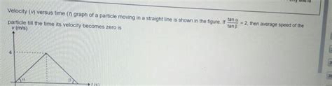 [answered] Tan A Velocity V Versus Time 1 Graph Of A Particle Moving In Kunduz