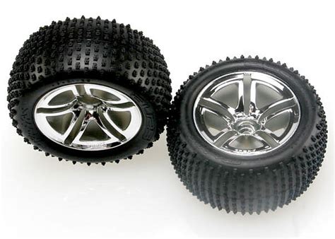 Traxxas 5572r Tires And Wheels Assembled Glued 28 Twin Spoke