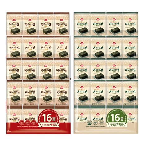 해표 더고소한김 파래 4g 16봉 4개 재래 4g 16봉 4개 총128개 홈플러스 택배배송