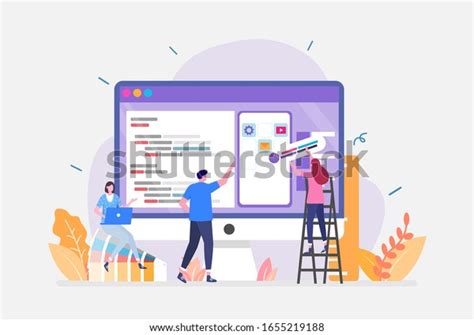 Vector Illustration Ui Ux Design Concept Stock Vector Royalty Free Shutterstock