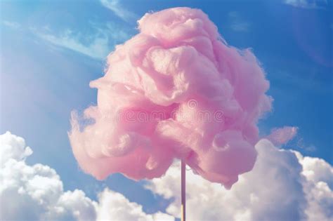 A Close Up Shot Of Pink Cotton Candy Floss With Fluffy Texture And