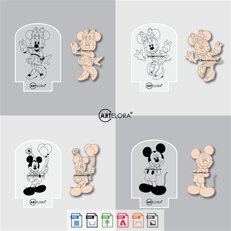 Laser Engraving Cartoon Design Disney Artelora
