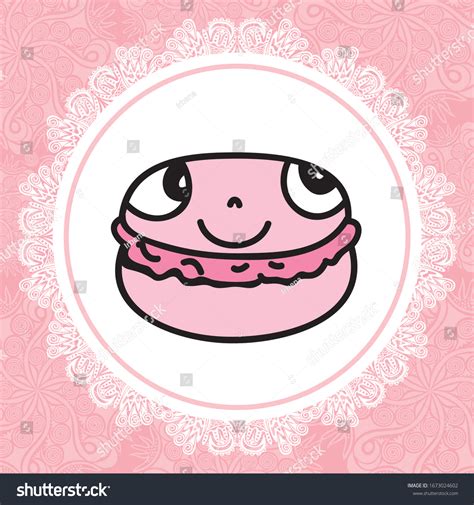Cute Cartoon Macaroon Vector Illustration Stock Vector Royalty Free