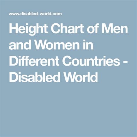 Height Chart Of Men And Women In Different Countries Height Chart Average Height For Women