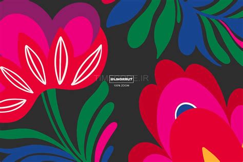 50 طرح گل نقاشی شده بدون پس زمینه Folk Abstract Floral Graphics