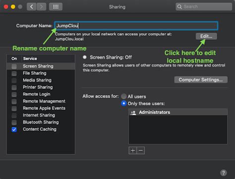 How To Rename Computer Name Hostname And Local Hostname On Macos
