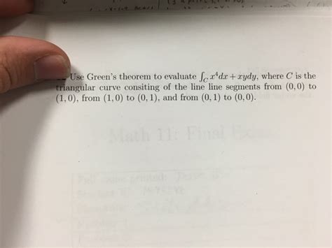 Solved Use Greens Theorem To Evaluate Integralc X4 Dx