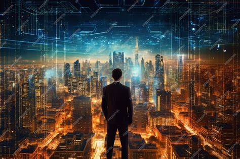 premium ai image hacker looking on glowing stock chart on virtual