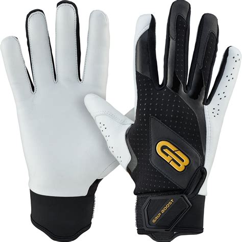 Black Batting Gloves Performance Leather Batting Gloves Grip Boost