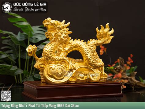 Tượng Rồng Như Ý Phát Tài Thếp Vàng 9999 Lê Gia Group Giữ Chữ Tín