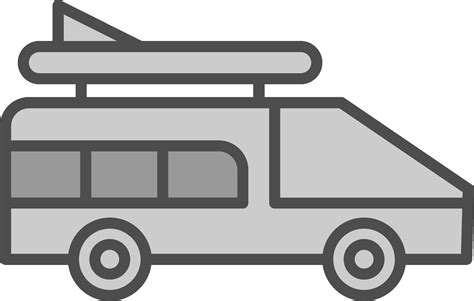 Camper Van Line Filled Greyscale Icon Design 43696947 Vector Art At