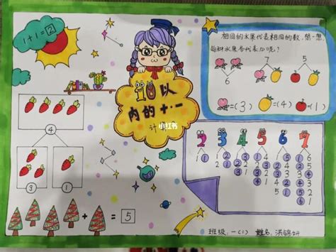 一年级10以内的数学手抄报 一年级数学手抄报 普车都