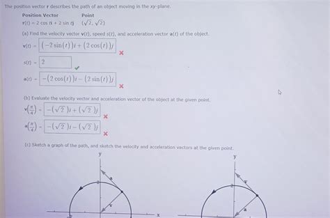 solved the position vector r describes the path of an object