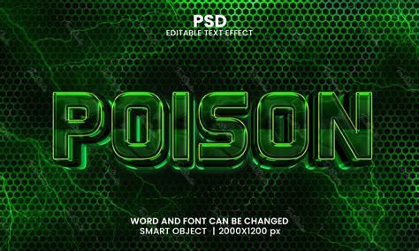 Poison 3d Text Effect Photoshop Premium Psd File