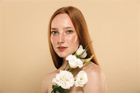 Premium Photo Beauty Portrait Of A Fresh Young Topless Redhead Girl