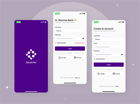 Login Screens On Mobile App Ui Concept Behance