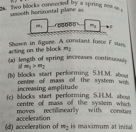 [answered] 26 Two Blocks Connected By A Spring Rest On A Smooth Kunduz