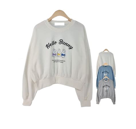 3컬러 헬로우버니크롭맨투맨 크롭티 숏맨투맨 여성크롭맨투맨 여자크롭맨투맨 맨투맨티셔츠 중고등학생 학생크롭맨투맨 10대여성크롭맨투맨 20대여성크롭맨투맨 30대크롭맨투맨 토끼