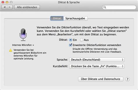 Os X Mavericks „diktat Und Sprache So Verwenden Sie Die