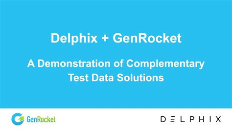 genrocket delphix integration video youtube