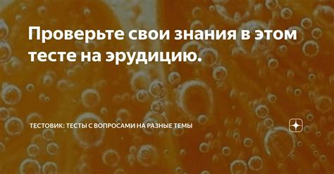 Проверьте свои знания в этом тесте на эрудицию Тестовик тесты с вопросами на разные темы Дзен