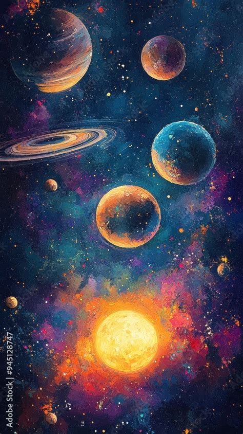 A Set Of Round Space Planets Of The Solar System And Earth Sun The Moon