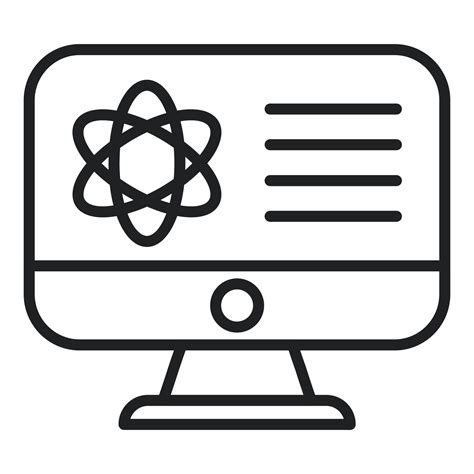 Monitor Computer Lab Icon Outline Vector Research Laboratory 16159390