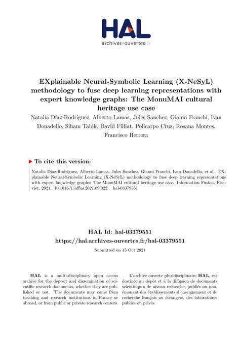 pdf explainable neural symbolic learning x nesyl methodology to fuse deep learning
