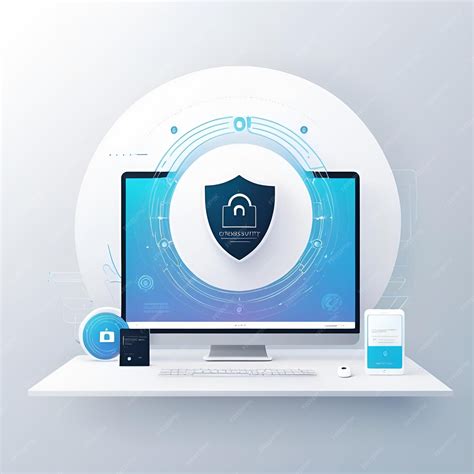 Cybersecurity Concept With Virtual Screen For Secure Internet Access