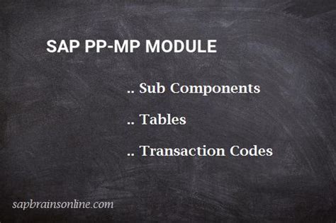 SAP Production Planning PP PP MP Component Details Tutorials