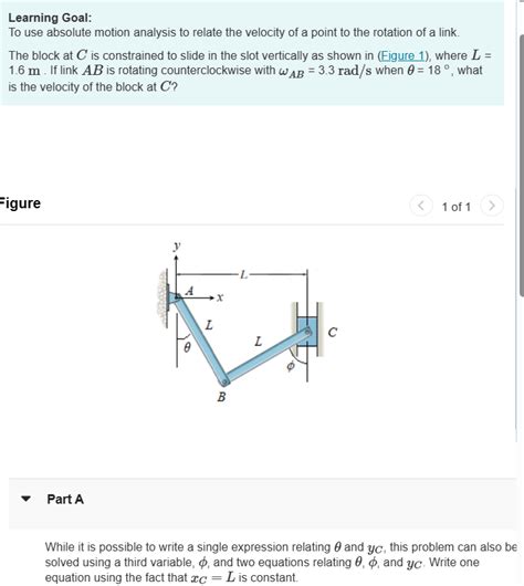 solved learning goal to use absolute motion analysis to