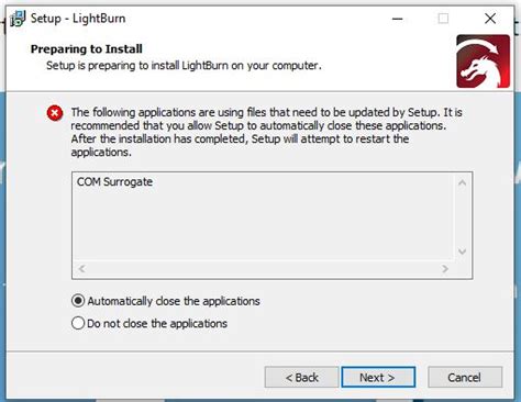 Update Error Windows LightBurn Software Questions LightBurn Software Forum