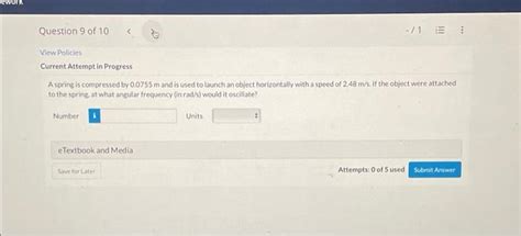 Solved Ework Question 9 Of 10 1 E 1 View Policies Current