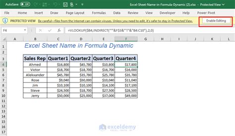 How To Use The Sheet Name In A Dynamic Formula In Excel 3 Methods