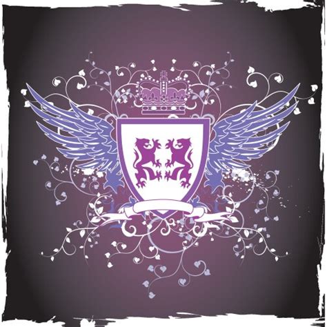 Grunge Retro Shield With Wings Royalty Free Vector Image