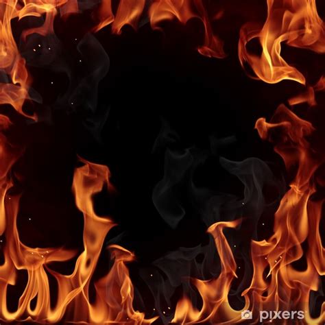Vinilo Pixerstick Colección De Llamas De Fuego Aisladas Sobre Fondo