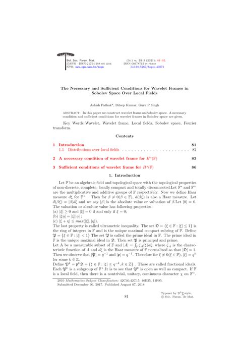 pdf the necessary and sufficient conditions for wavelet frames in