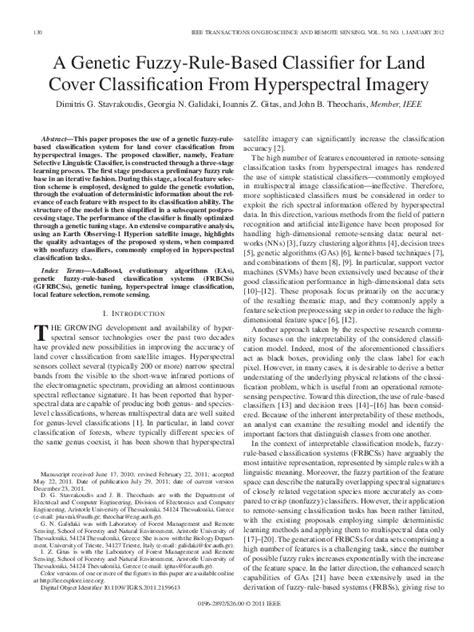 pdf a genetic fuzzy rule based classifier for land cover
